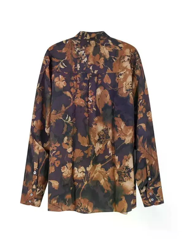 ON ME THE SHIRT Floral-pattern Pointed-collar Shirt