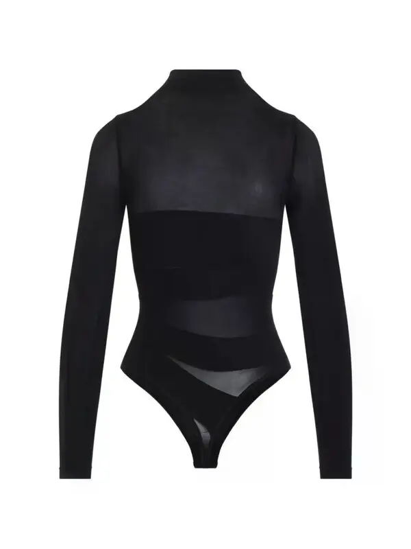 Wolford Infinite Wrap String Sheer-panelled Bodysuit - Black