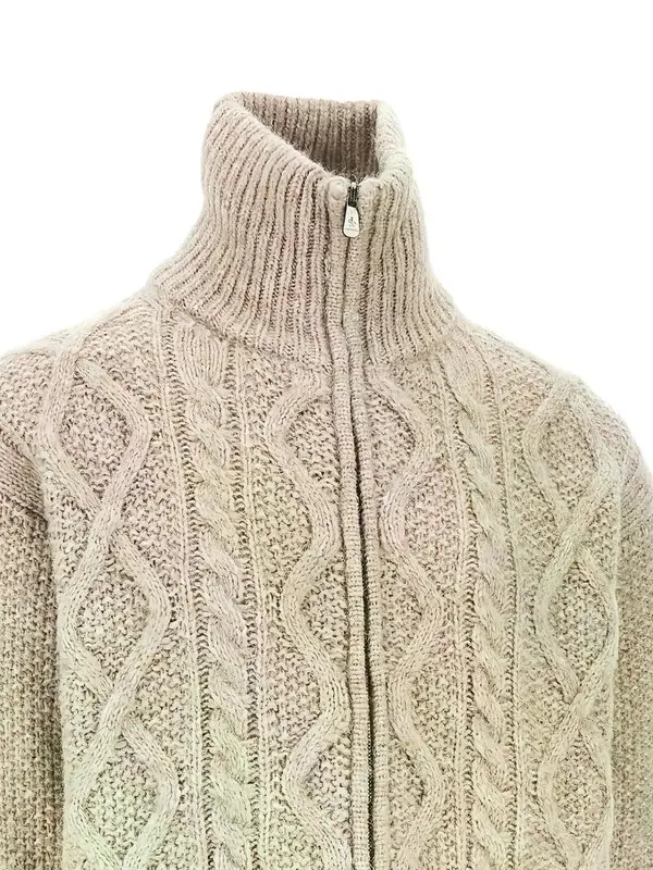 PIACENZA CASHMERE 1733 Cable-knit Zip-up Cardigan