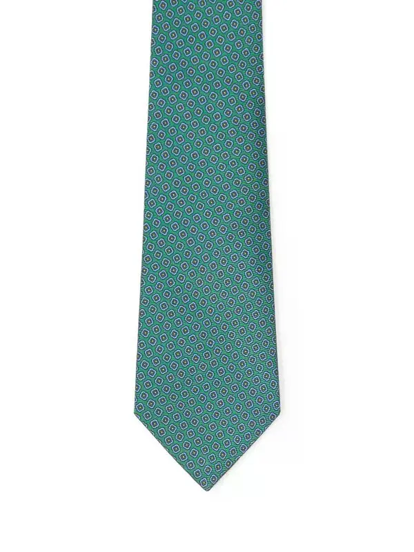 Kiton Geometric-print Silk Tie