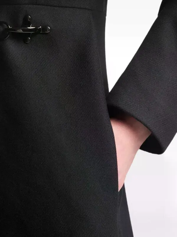 FAY Gancio-fastening Hooded Coat - Black