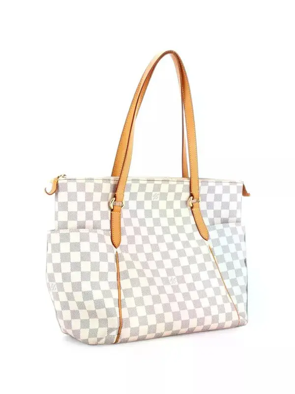LOUIS VUITTON Damier Mm Tote Bag - White