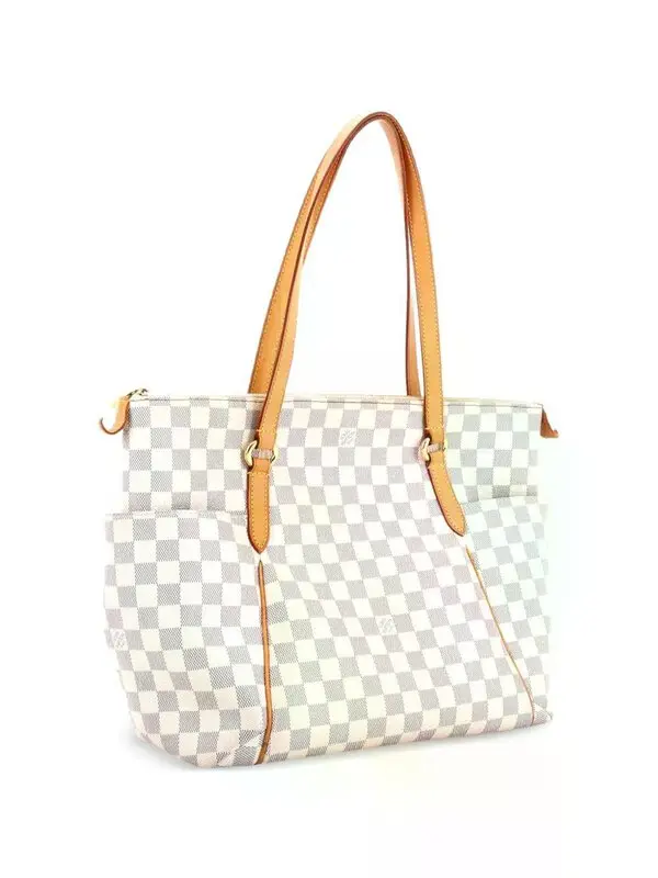LOUIS VUITTON Damier Mm Tote Bag - White