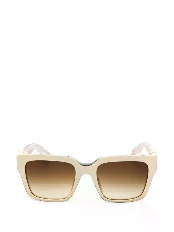 Roberto Cavalli Stud-embellished Rectangle-frame Sunglasses