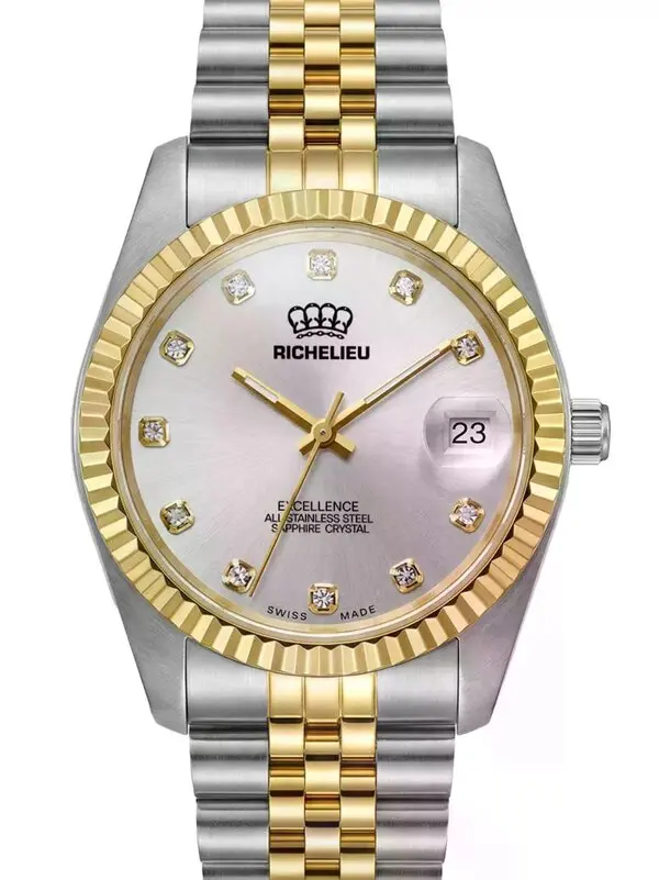 RICHELIEU SWISS 26mm Two-tone Fluted Bezel Watch