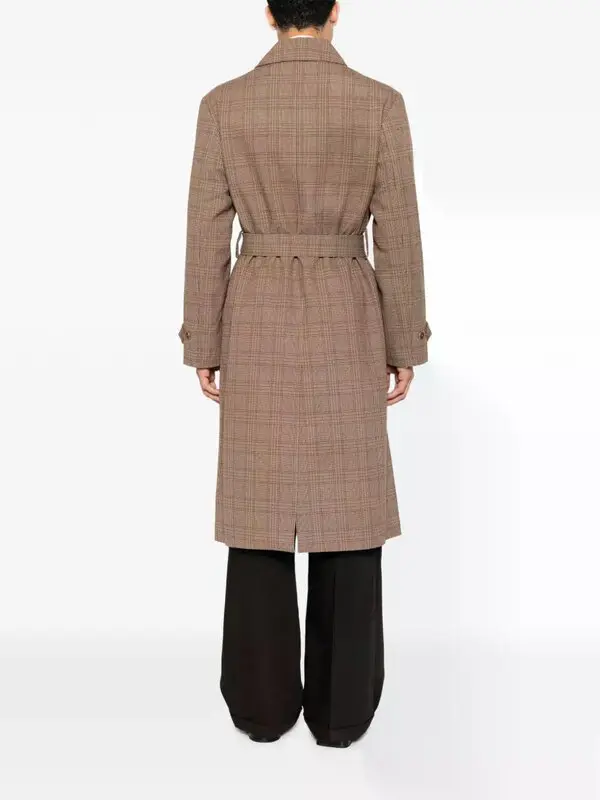 Drole De Monsieur Checked Belted Trench Coat