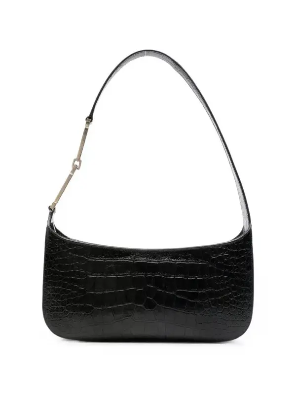 TOM FORD Crocodile-effect Leather Shoulder Bag - Black