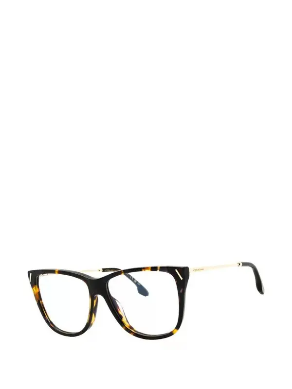 Victoria Beckham Tortoiseshell Effect Rectangle Frame Eyeglasses - Brown