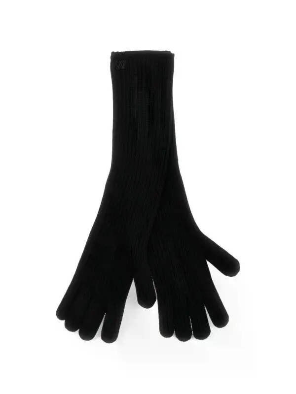 Max Mara Ribbed-knit Long Gloves - Grey