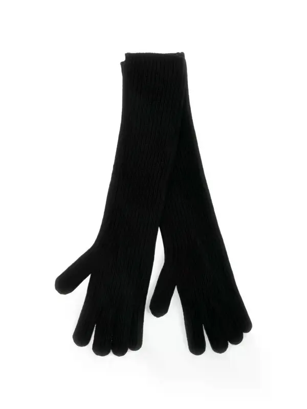 Max Mara Ribbed-knit Long Gloves