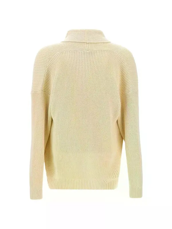 LANEUS Shawl-collar Wrap-design Sweater