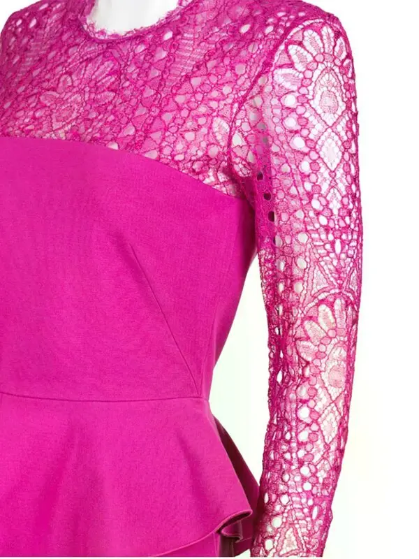 Emilio Pucci 2000s Peplum Lace Midi Dress
