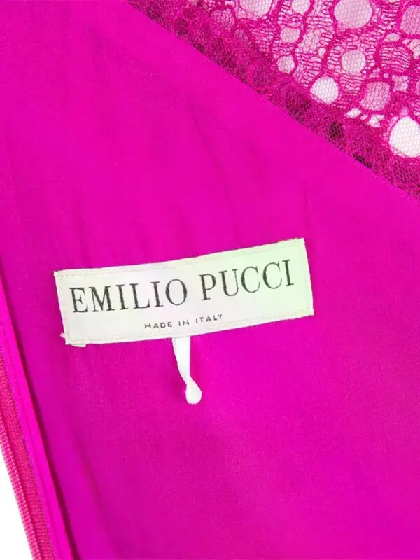 Emilio Pucci 2000s Peplum Lace Midi Dress