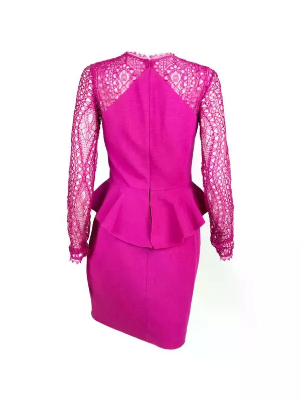 Emilio Pucci 2000s Peplum Lace Midi Dress