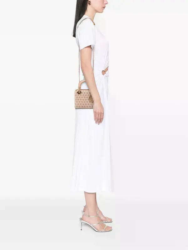 Dior 2020 Mini Suede Beaded Ribbon Lady Satchel - Neutrals