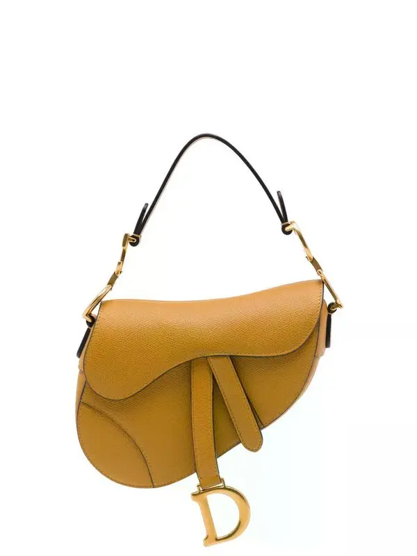 Dior 2019 Mini Grained Calfskin Saddle Bag Satchel - Brown