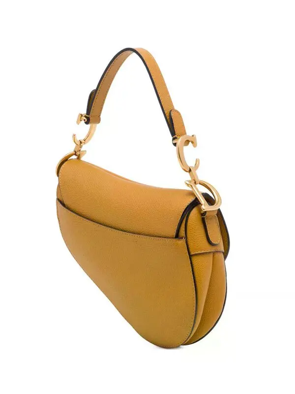 Dior Mini Grained Calfskin Saddle Bag Satchel - Brown