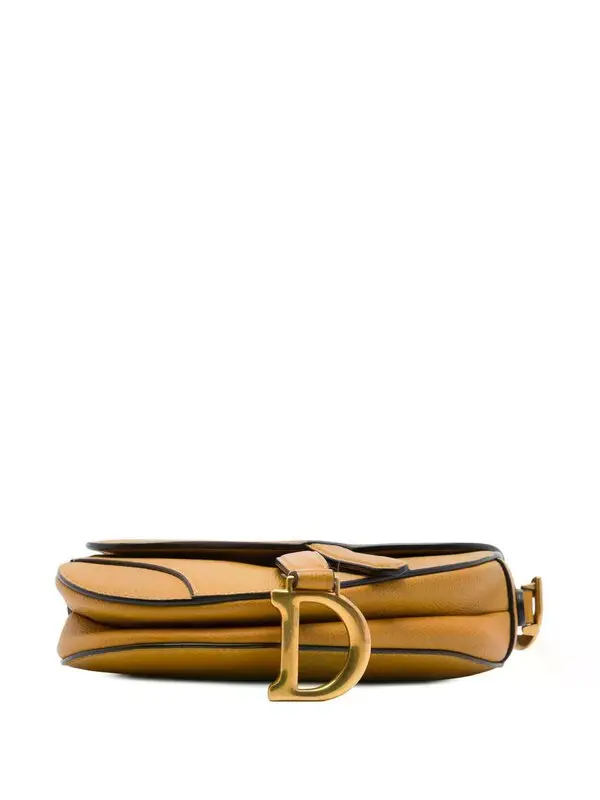 Dior Mini Grained Calfskin Saddle Bag Satchel - Brown