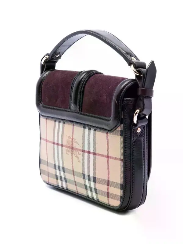 Burberry 2000-2017 Haymarket Check Coated Canvas Brickfield Satchel