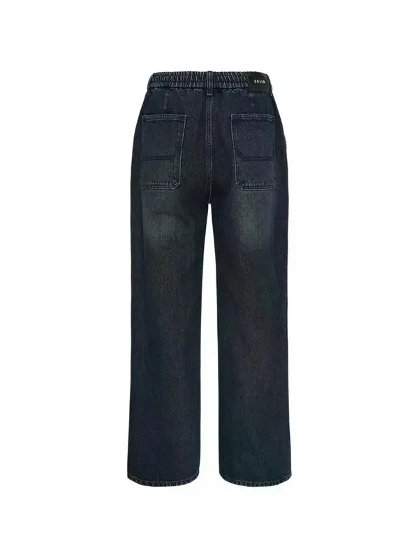 SOLID HOMME Elasticated-waist Faded Jeans