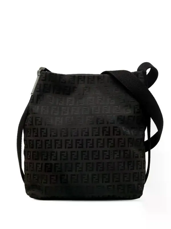 Fendi 2000-2010 Zucchino Canvas Crossbody Bag - Brown