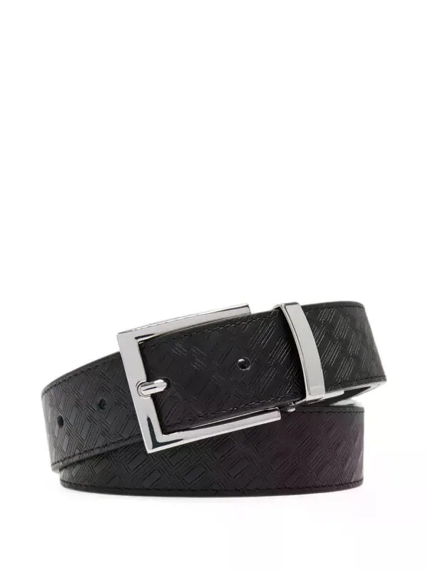 LANCEL Monogram-embossed Leather Belt - Black