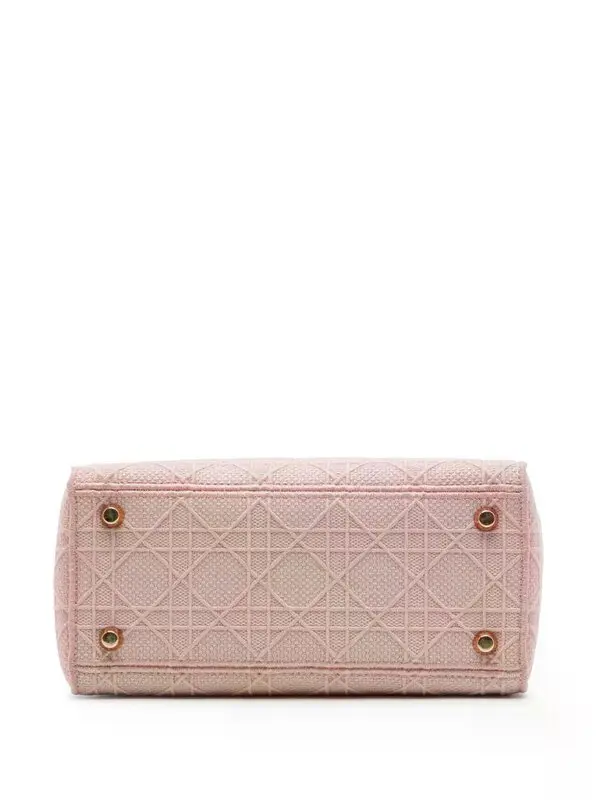 Dior 2020 Medium Embroidered Canvas Cannage Lady D Lite Satchel