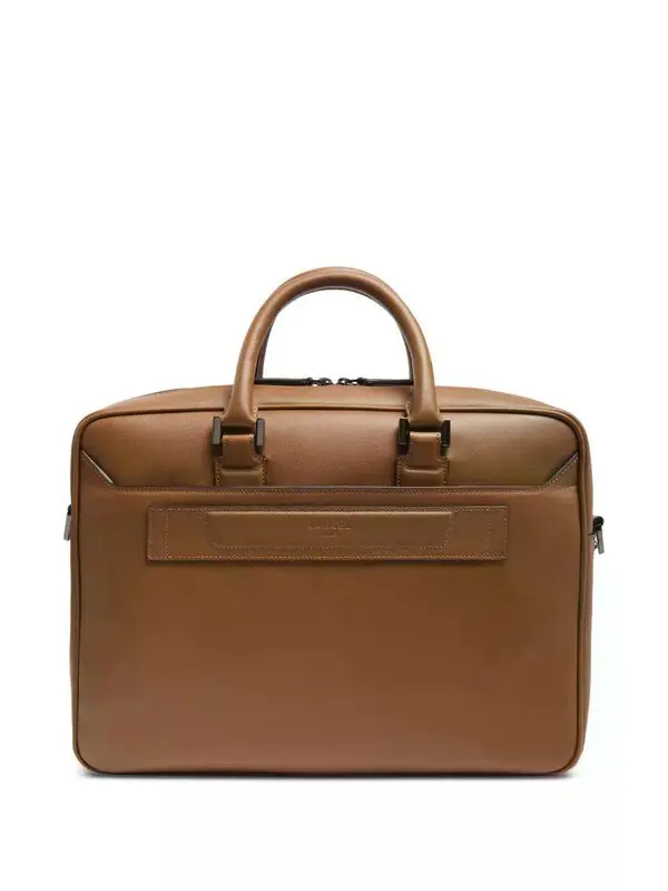 LANCEL Edgard Leather Briefcase - Brown
