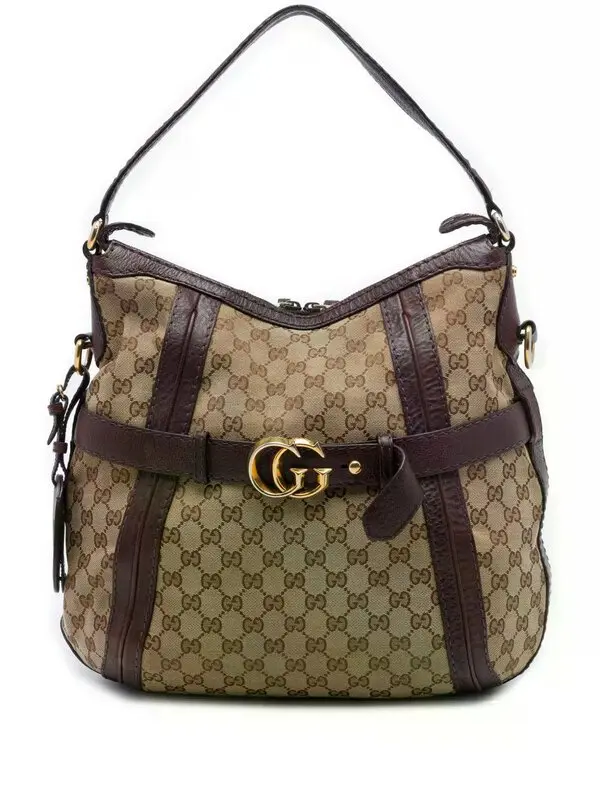 Gucci 2016-2026 Medium Gg Canvas Running Satchel - Neutrals