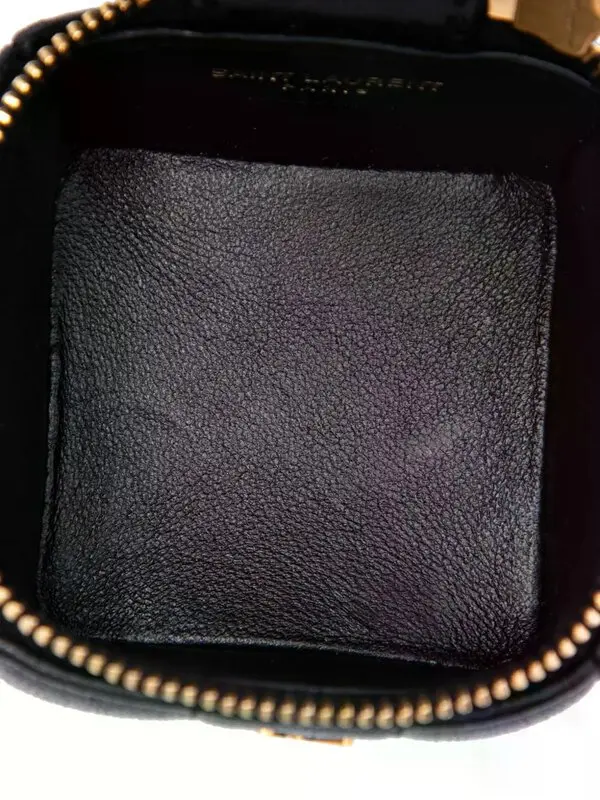 Saint Laurent 2023 Mini Lambskin Cassandre Cube On Chain Vanity Bag