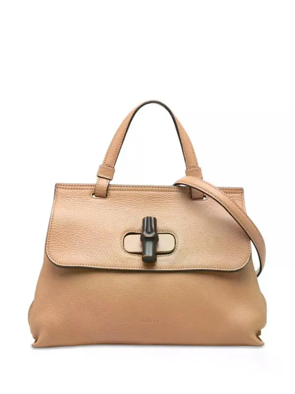 Gucci Small Calfskin Bamboo Daily Satchel - Neutrals