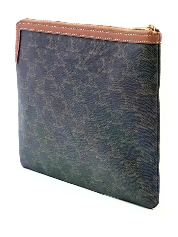 Celine 2020 Small Triomphe Coated Canvas Clutch Bag