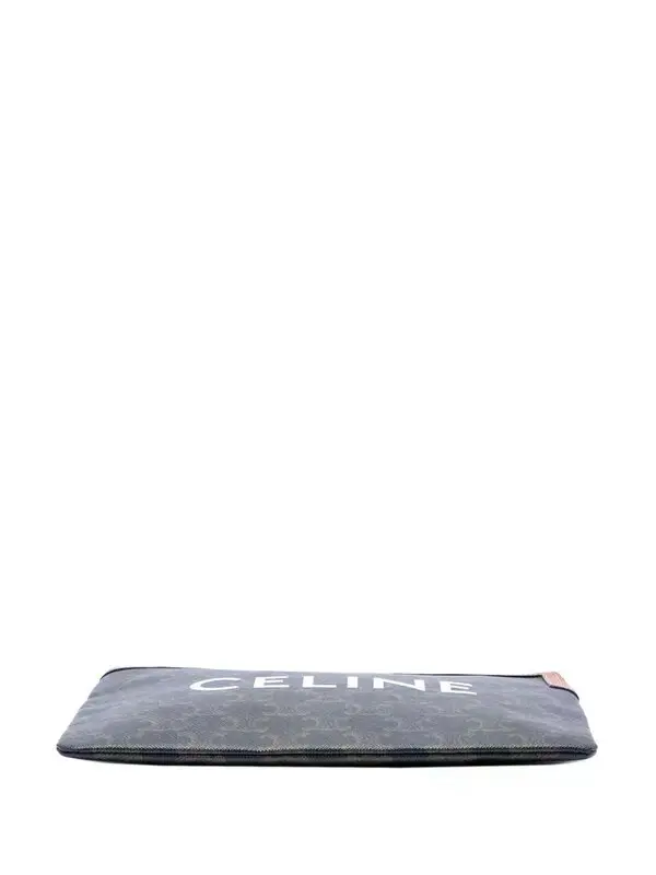 Celine 2020 Small Triomphe Coated Canvas Clutch Bag