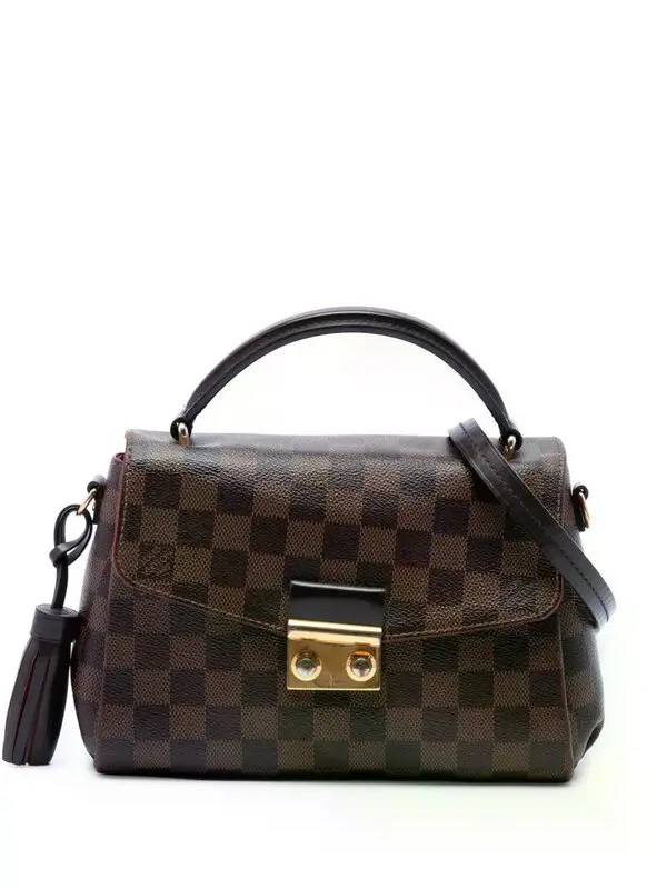 LOUIS VUITTON 2018 Damier Ebene Croisette Satchel - Brown