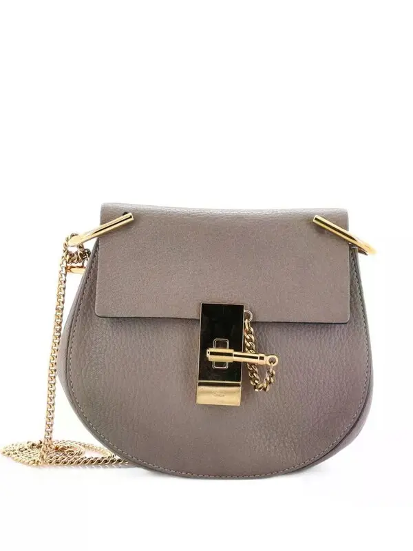 Chloé Drew Leather Mini Crossbody Bag - Brown