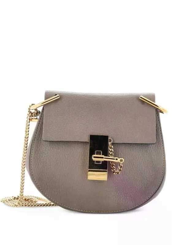 Chloé Drew Leather Mini Crossbody Bag - Brown