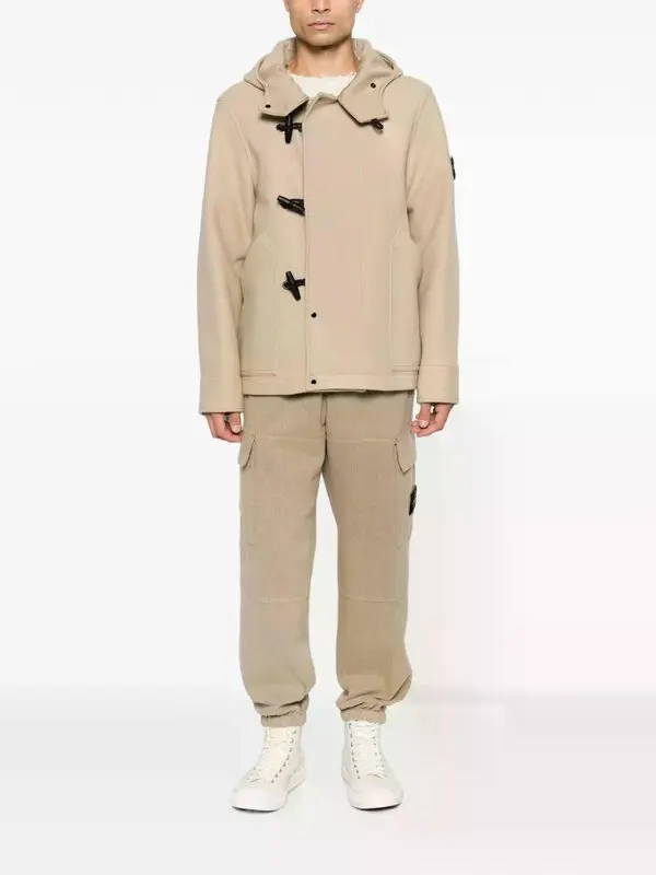 Stone Island Hooded Jacket With Toggle Fastening - Neutrals