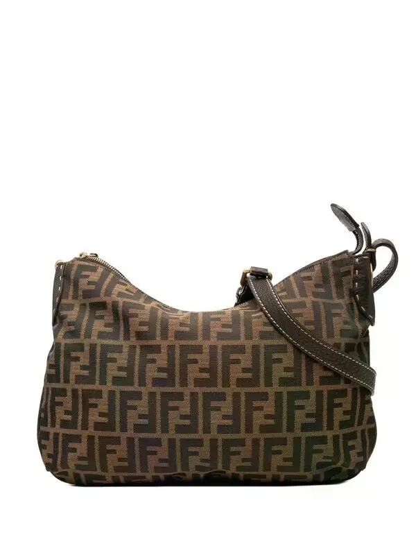 Fendi 2000-2010 Zucca Canvas Crossbody Bag - Brown