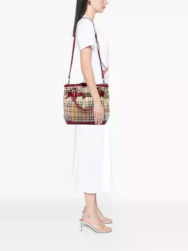Burberry 2000-2017 Haymarket Check Coated Canvas Golderton Satchel