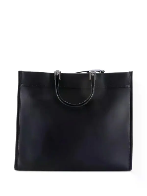 Fendi Sunshine Shopper Leather Medium Tote Bag - Black