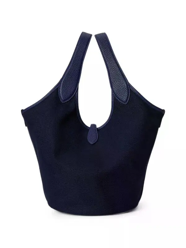 Polo Ralph Lauren Logo-embroidered Leather-trim Tote Bag - Blue