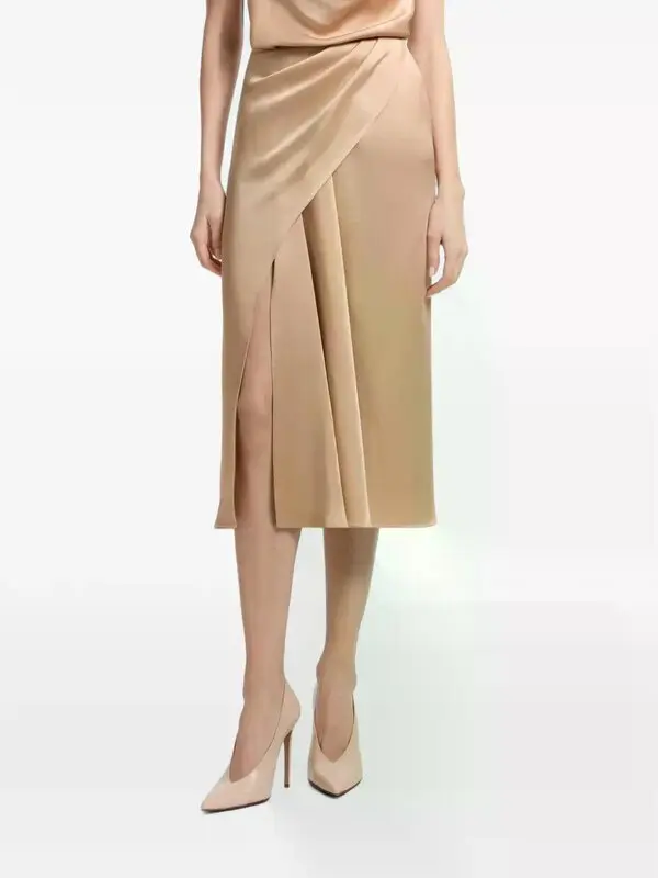 Elie Saab Draped Wrap-style Midi Skirt