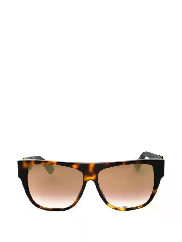Roberto Cavalli Tortoiseshell-effect Geometric-frame Sunglasses
