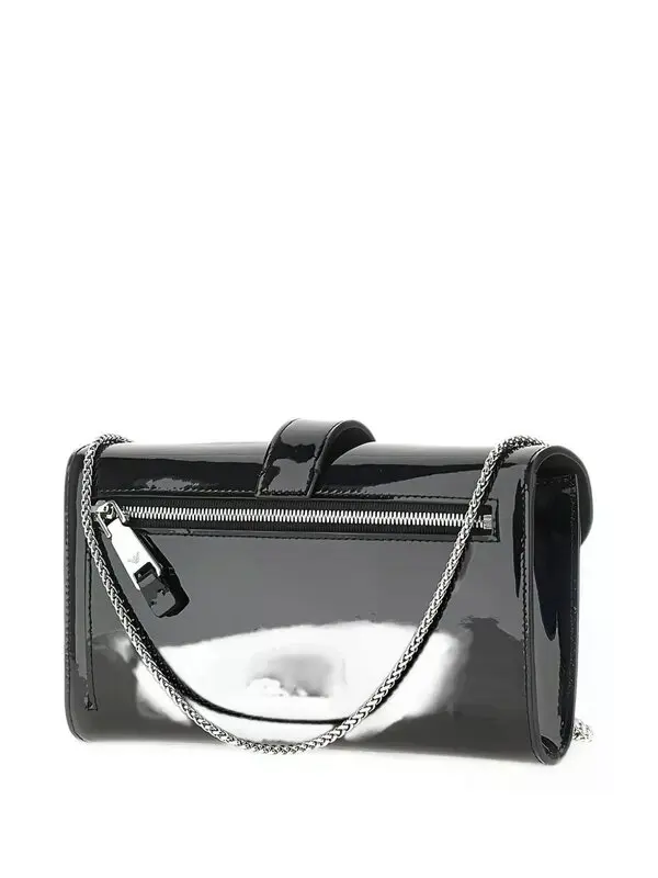 Emporio Armani Patent Leather Chain-link Clutch Bag - Black
