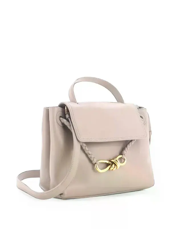 Bottega Veneta Ciao Ciao Top Handle Bag Leather With Intrecciato Detail Small Satchel - Grey
