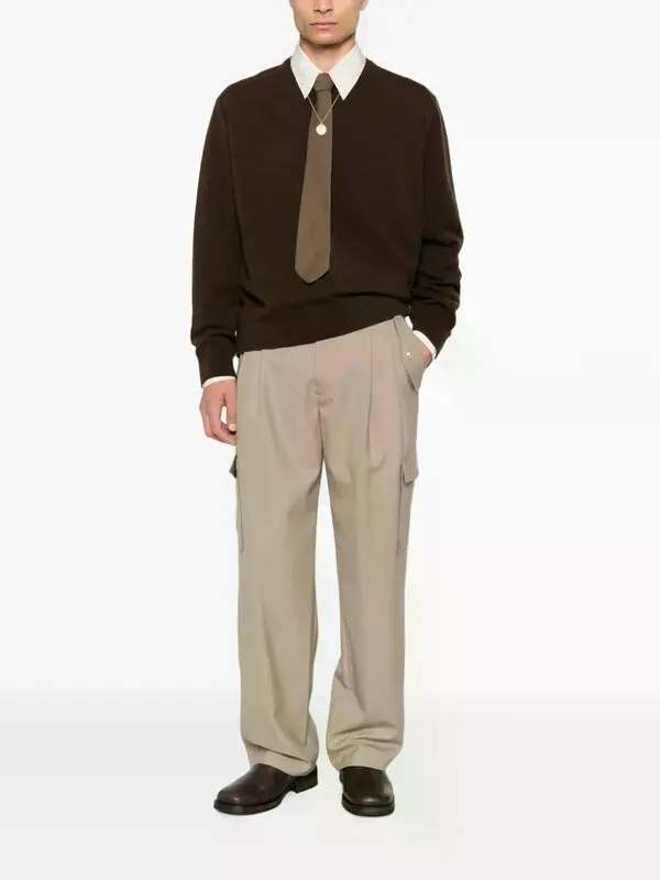 Drole De Monsieur Pleated Cargo Pants - Neutrals