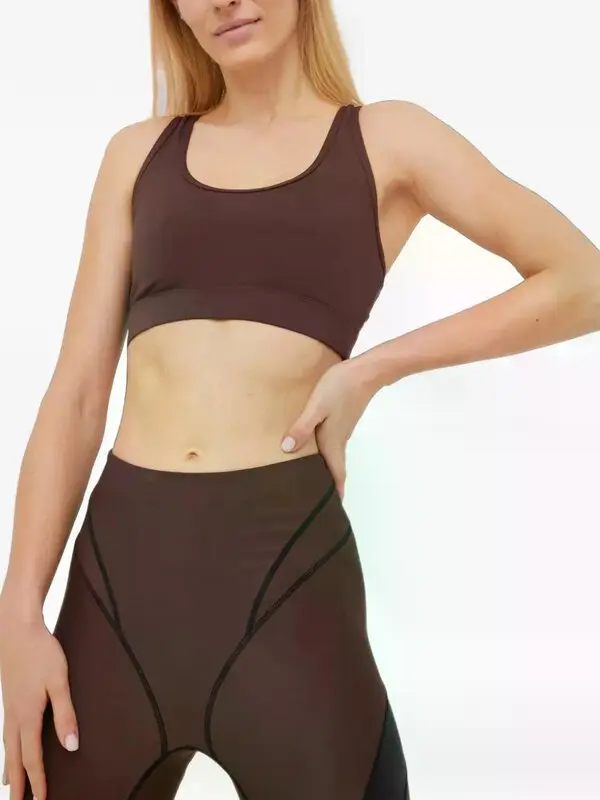 P.E Nation Rudimental Scoop-neck Racerback Sports Bra - Brown