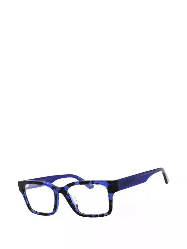 Emporio Armani Tortoiseshell-effect Rectangle Eyeglasses - Blue