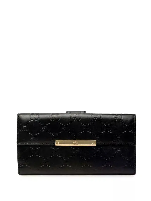 Gucci 2000-2015 Guccissima Continental Wallet Long Wallets - Black