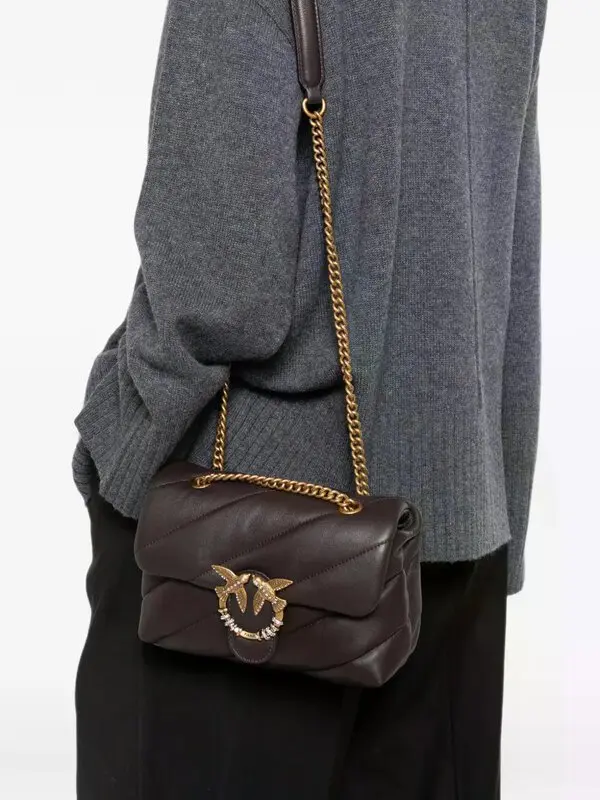 Pinko Mini Puff New Buckle Shoulder Bag - Brown